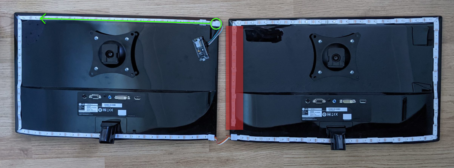 Dual Monitor Bias Lighting with LEDs and WLED | Darren Griffin