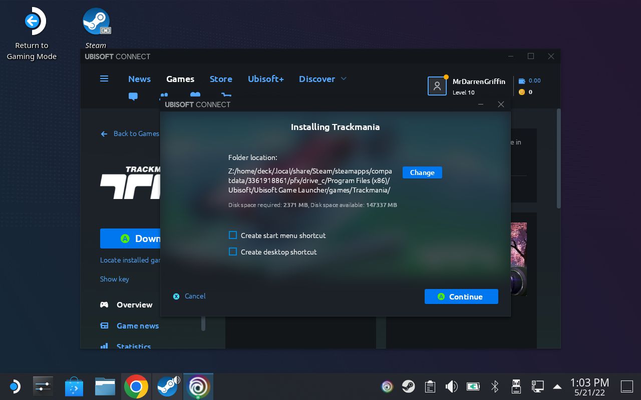 Installing Trackmania on the Steam Deck - Darren Griffin
